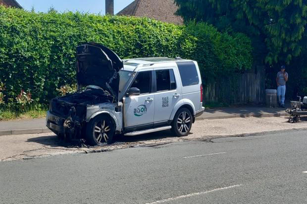 Car owner 'shaken' after vehicle catches fire when entering ...