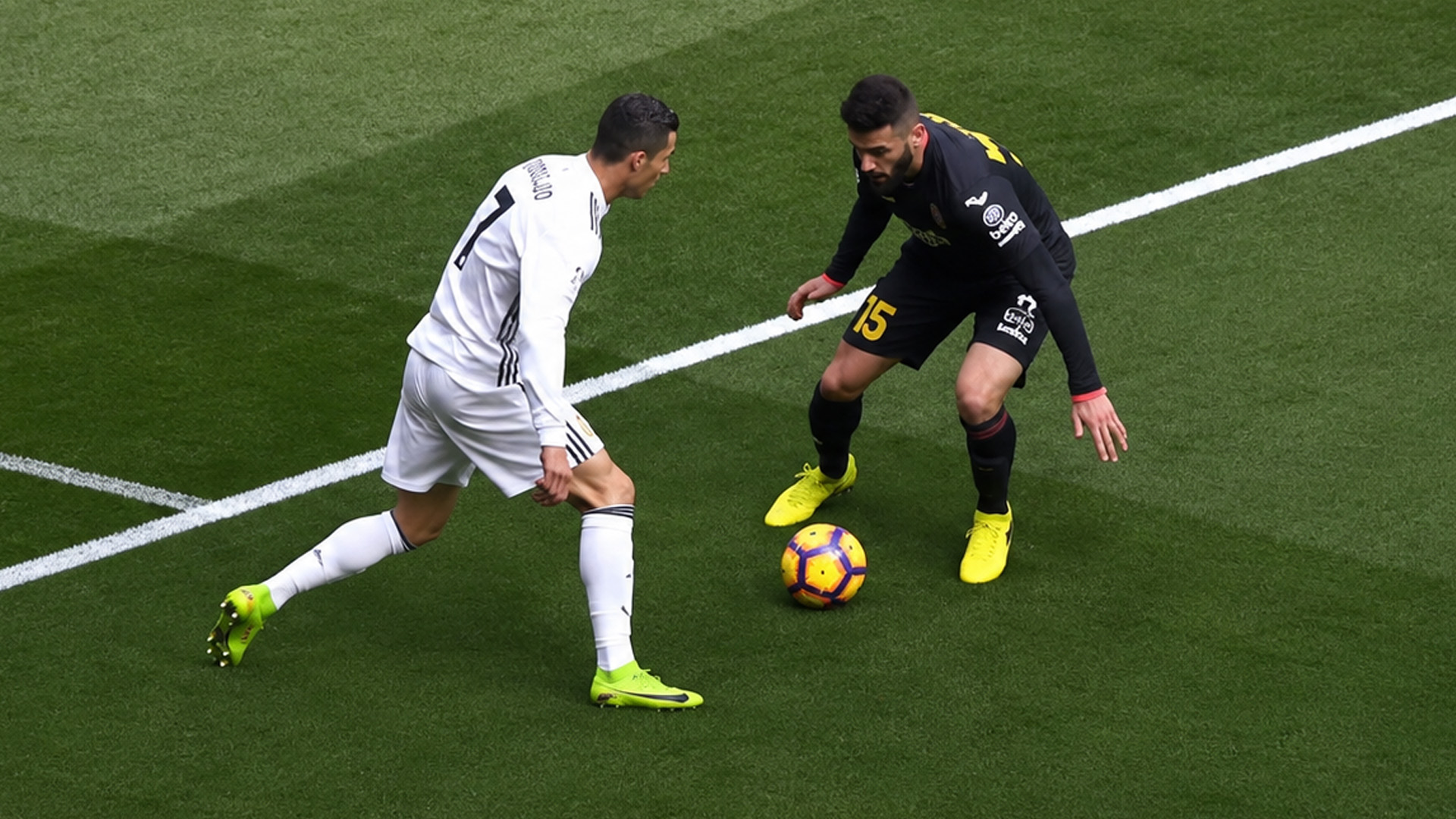 Ronaldo pulled off this nutmeg under massive pressure