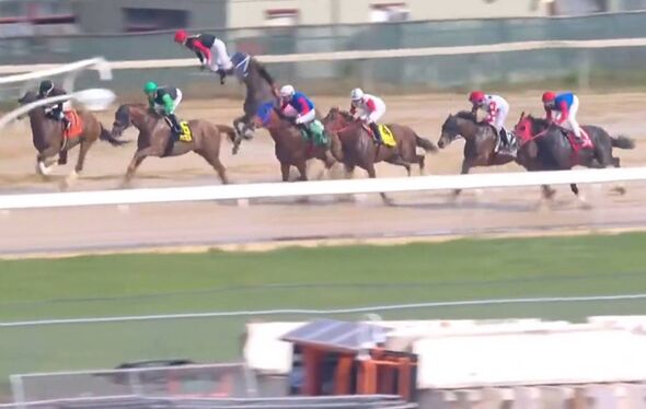 Horror fall sends jockey flying in terrifying horse racing incident
