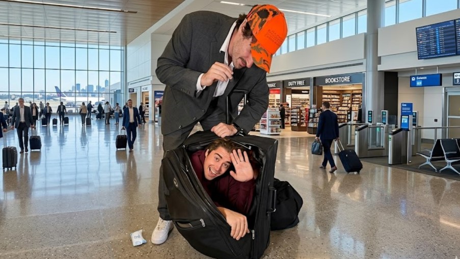 He smuggled his friend through airport security in a suitcase - then ...
