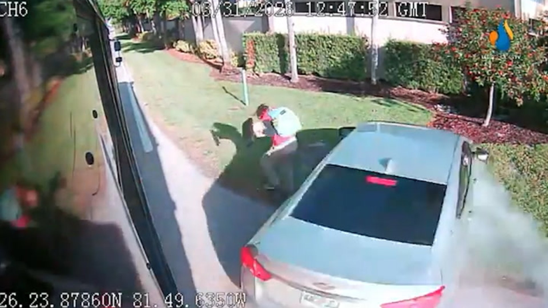 Swerving driver runs down 14-year-old girl as she’s boarding school bus ...