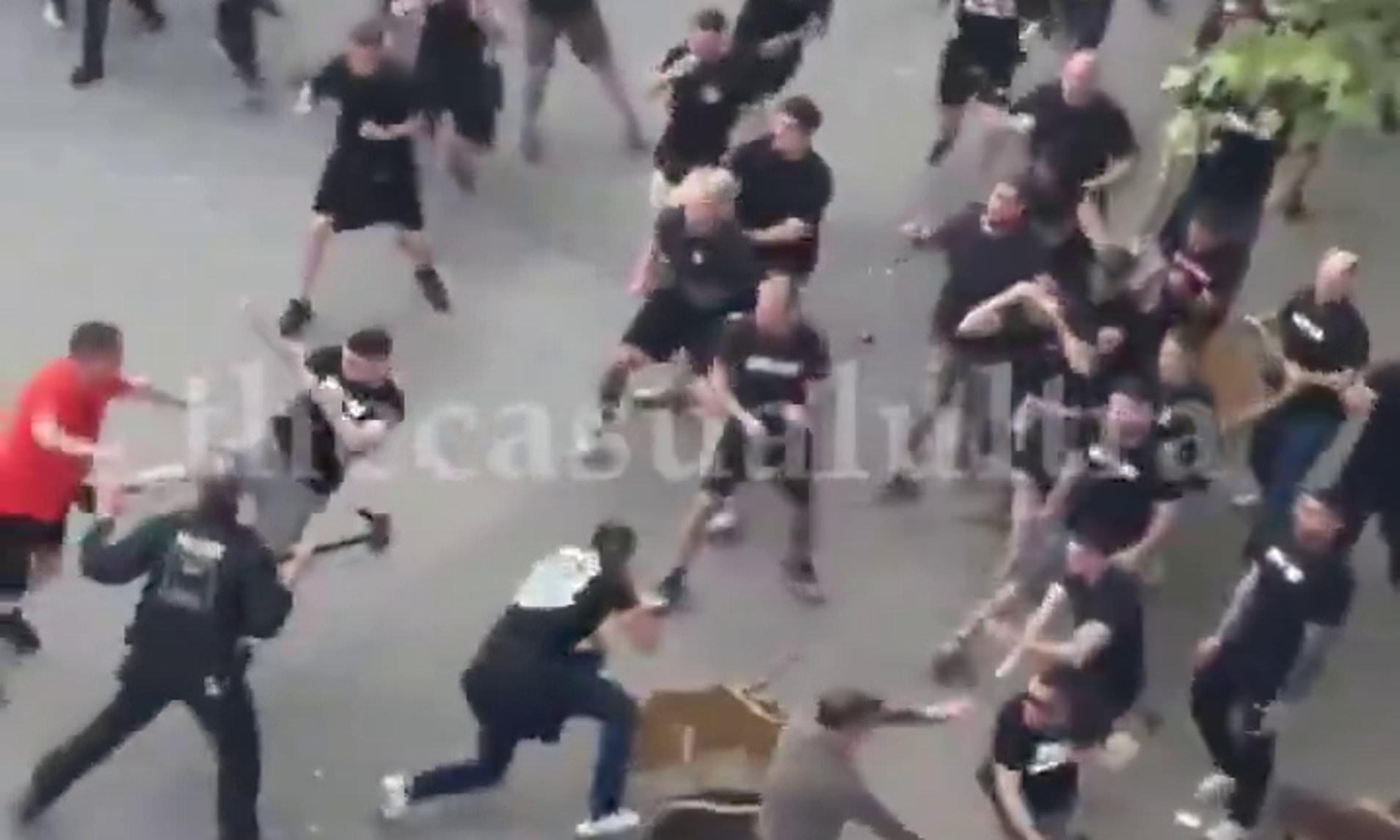 Crystal Palace fans clash with rival supporters in ugly scenes ahead of ...