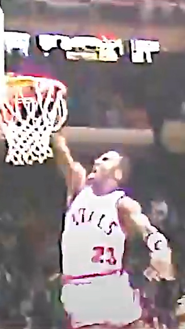 Michael Jordan signature dunk! Pure poetry in motion