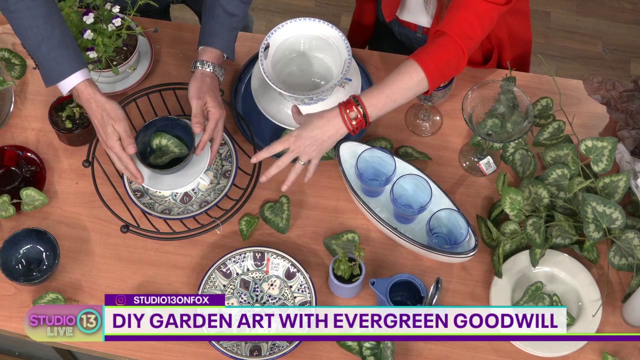 DIY garden art with Evergreen Goodwill