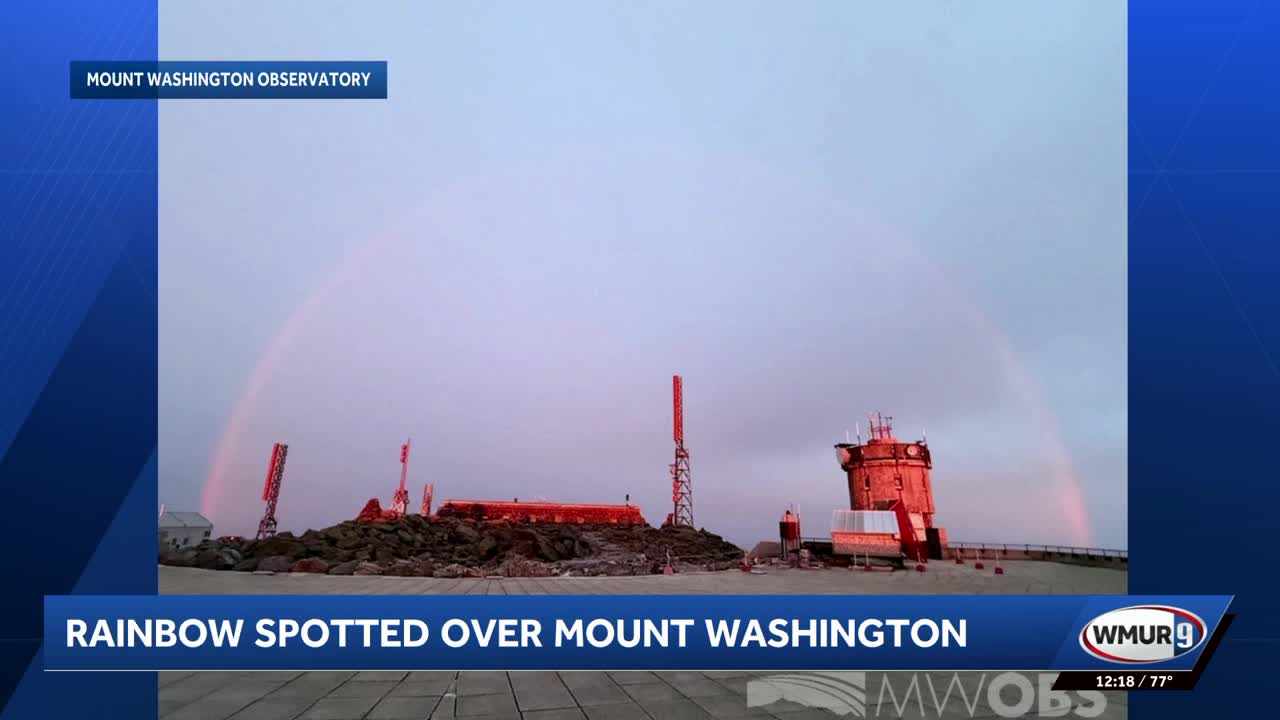 Full rainbow spotted at Mount Washington Observatory
