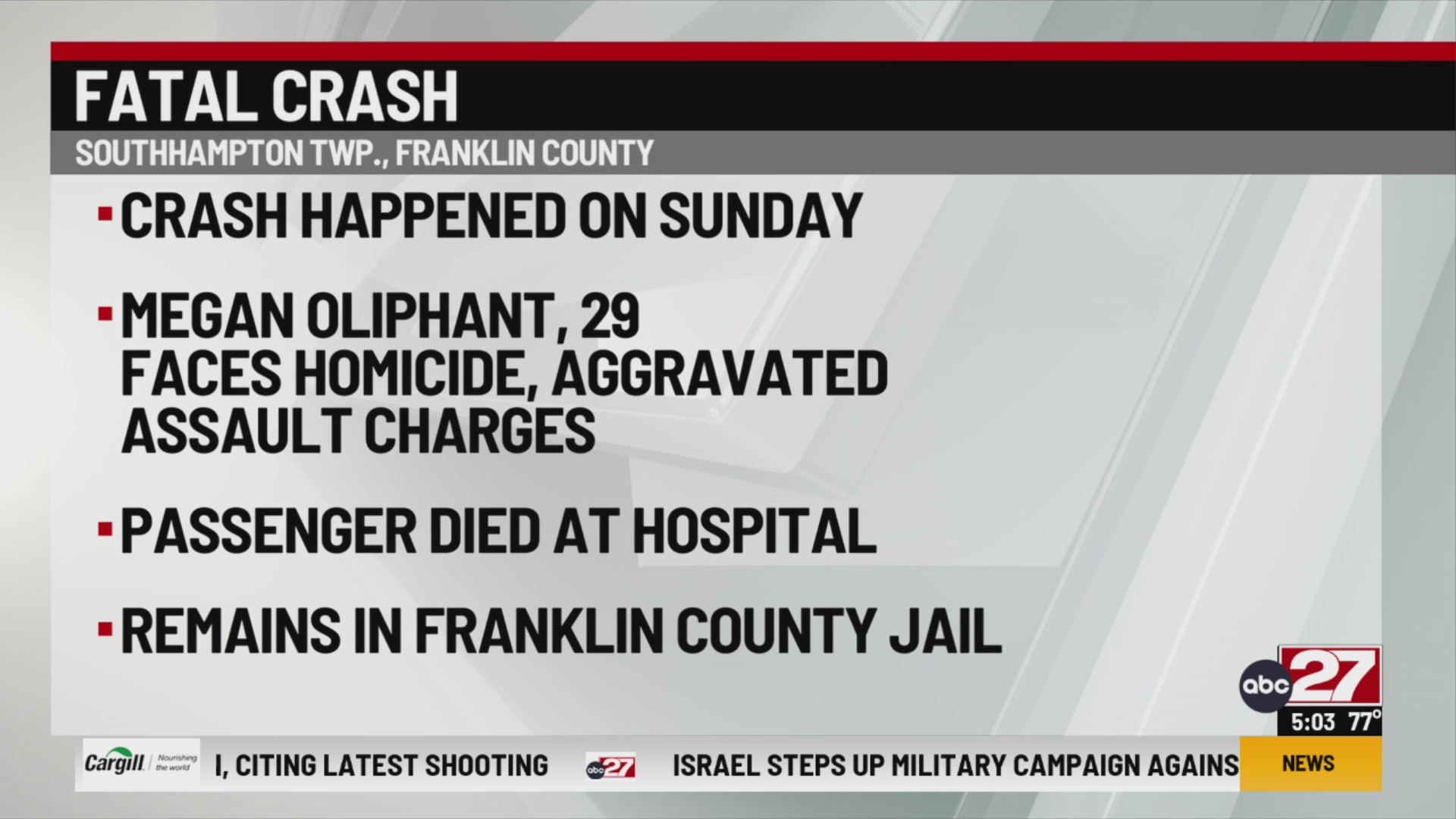 PSP: Driver charged with homicide by vehicle after Franklin County ...