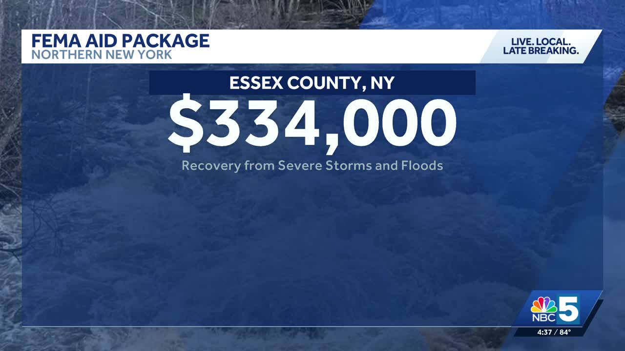 FEMA sends over $300,000 to Essex County, New York for storm damage repairs