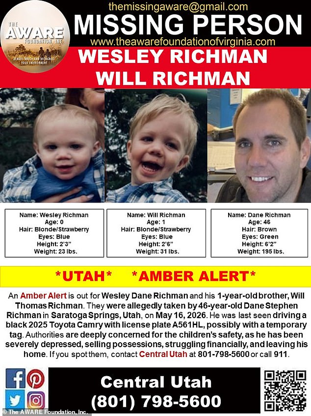 Fears grow for two abducted Utah boys as police believe troubled dad ...