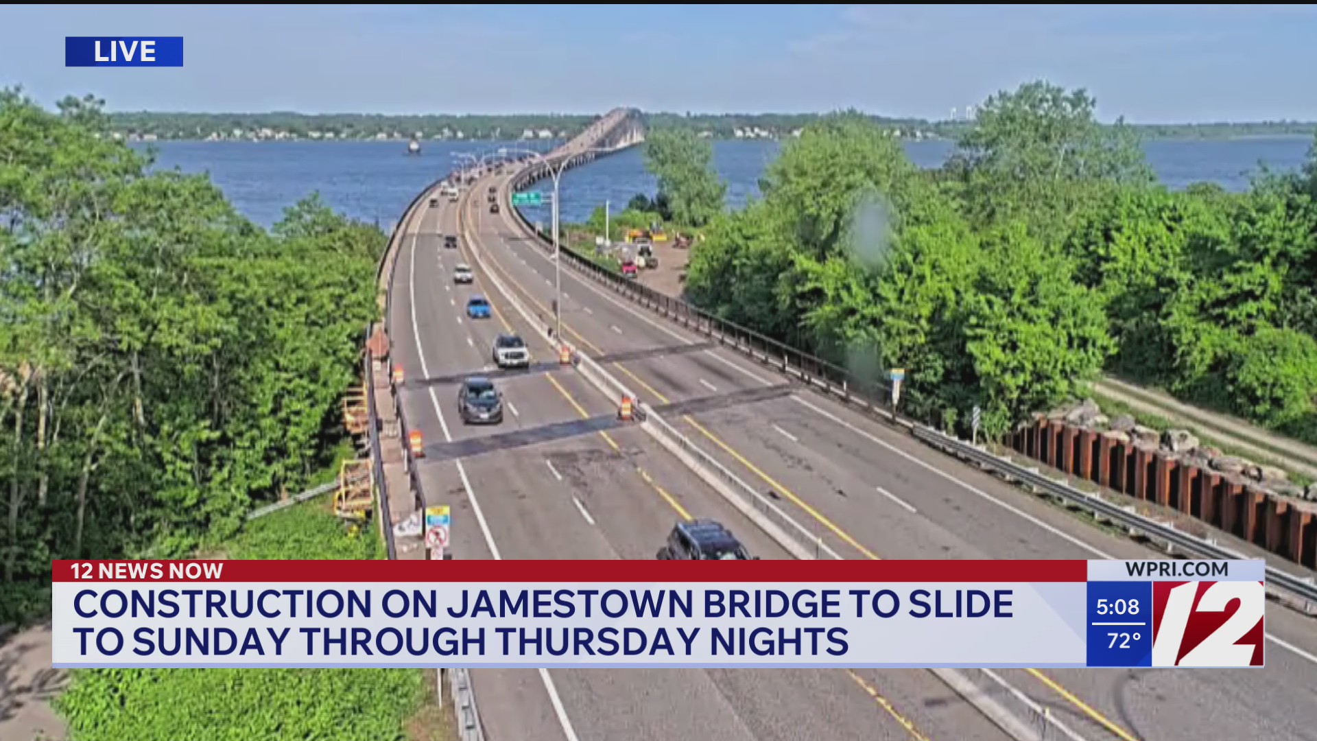Jamestown-Verrazzano Bridge work shifting to nighttime