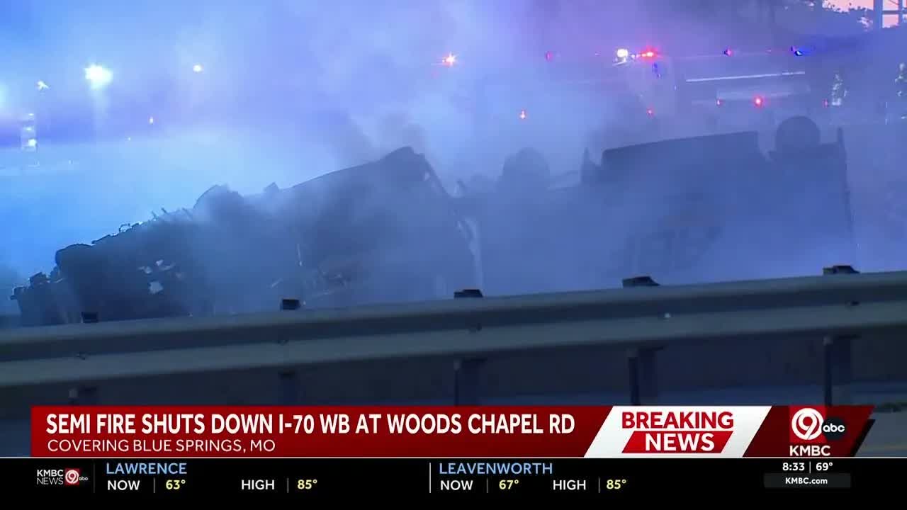 Fatal semi fire causes I-70 WB shutdown