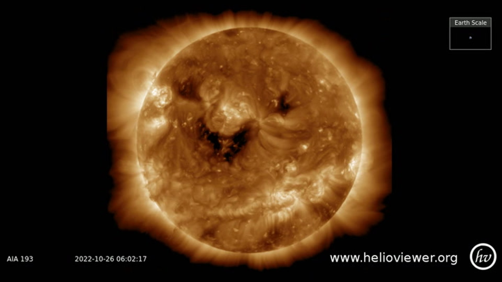 Spacecraft sees the sun's 'sinister smile' just in time for Halloween