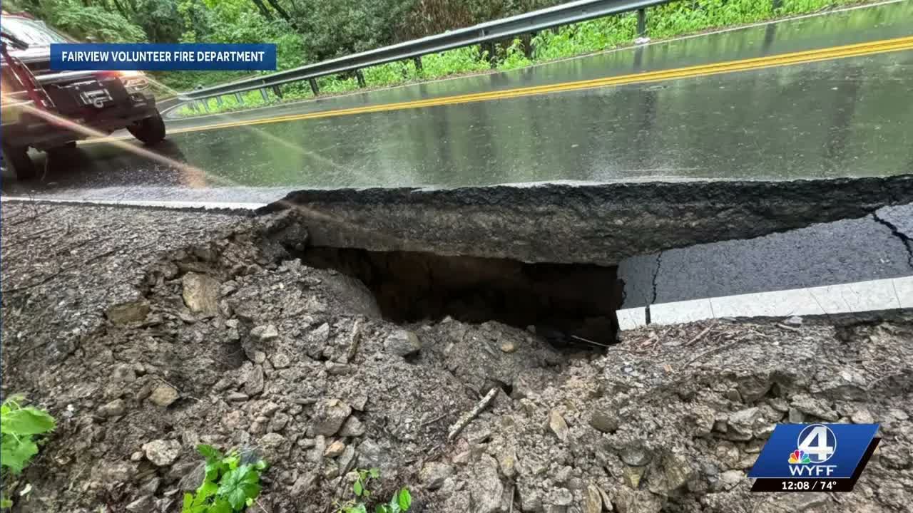 Roads washed out in Henderson County after flash flooding
