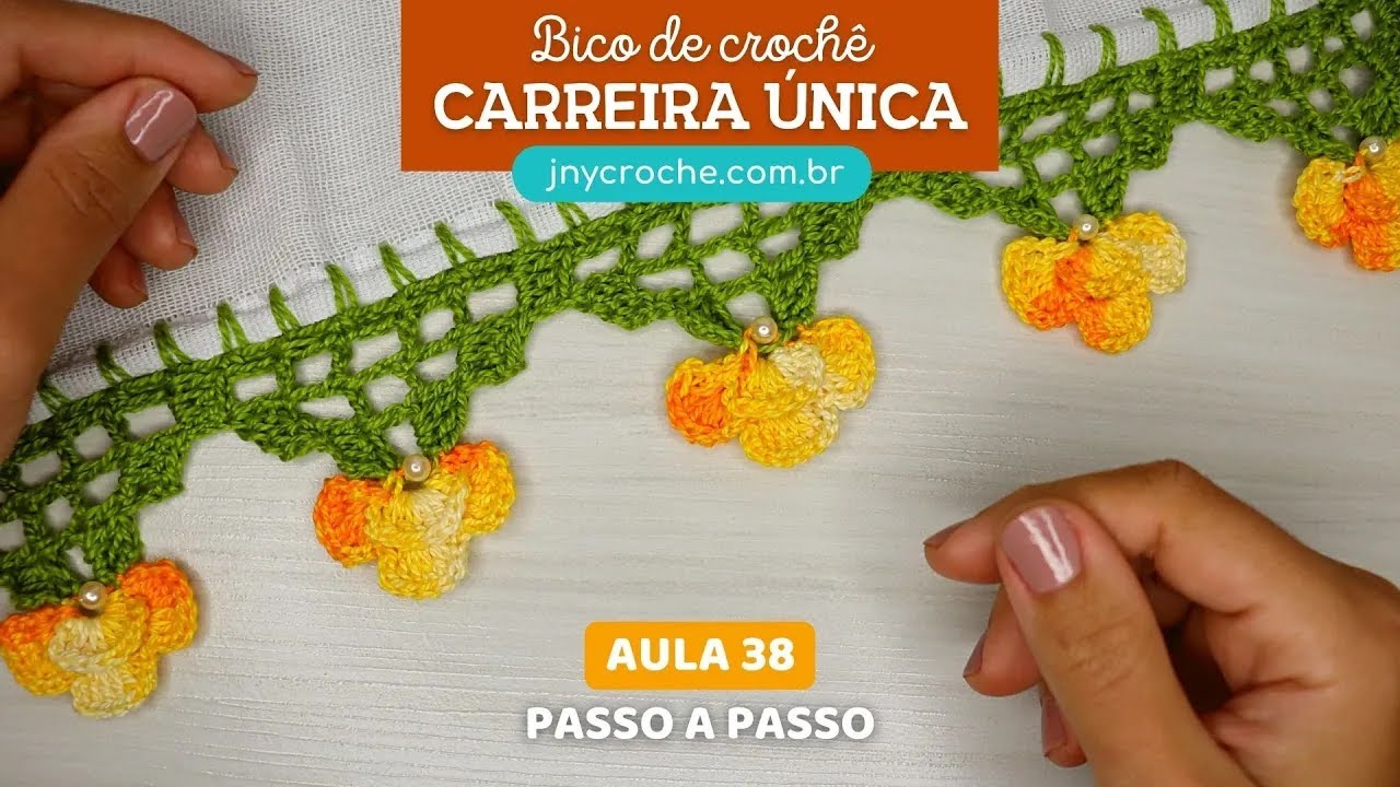 Bico de crochê para pano de prato carreira única | JNY Crochê