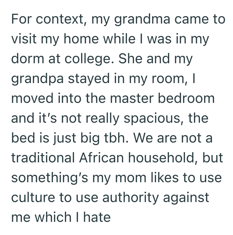 Teen refuses to give up room for grandparents when they're in town ...