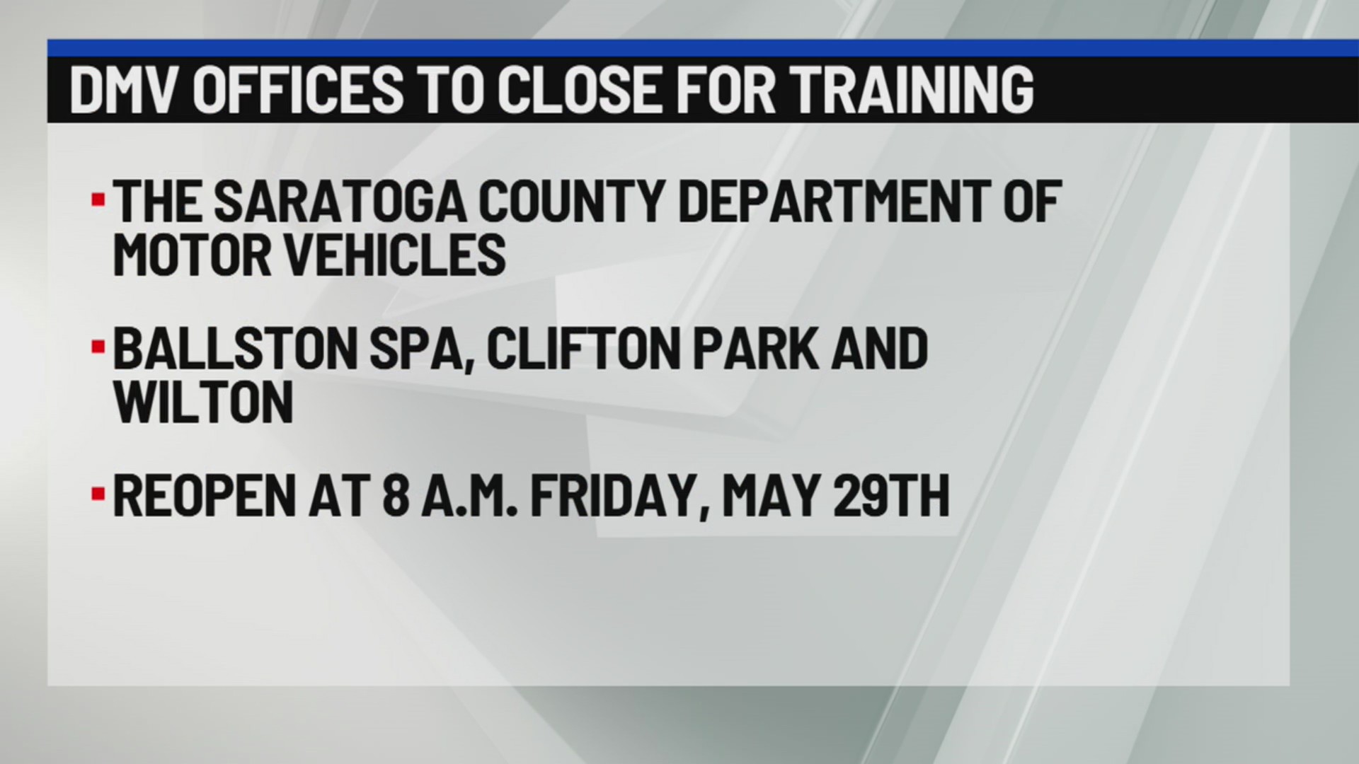 Local DMV offices to close for training