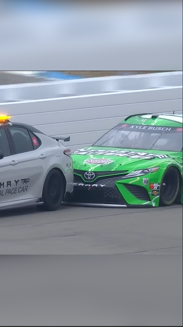 Lead driver slams into the NASCAR pace car at Phoenix and it's pure chaos