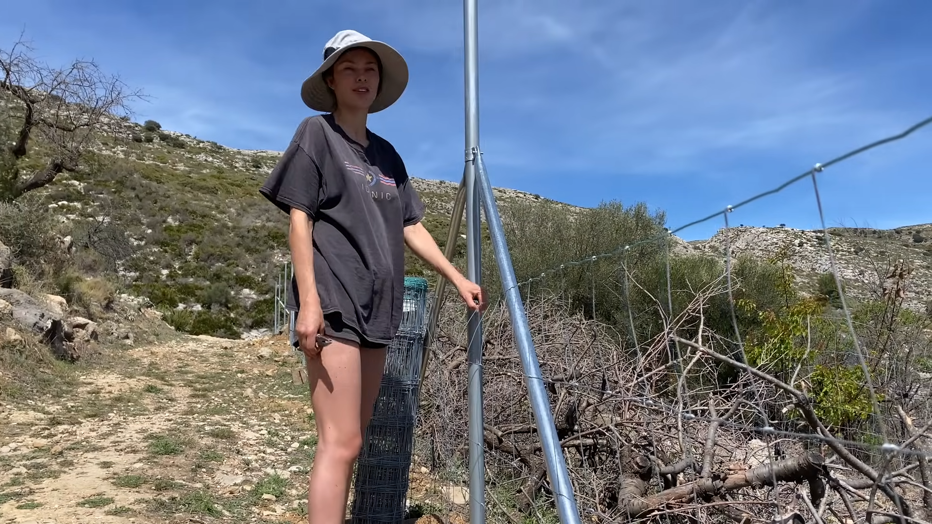 Setting the first fence post and starting the run