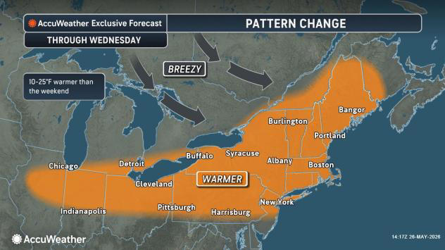 Summerlike midweek surge in Northeast to be chased by more chill, even ...