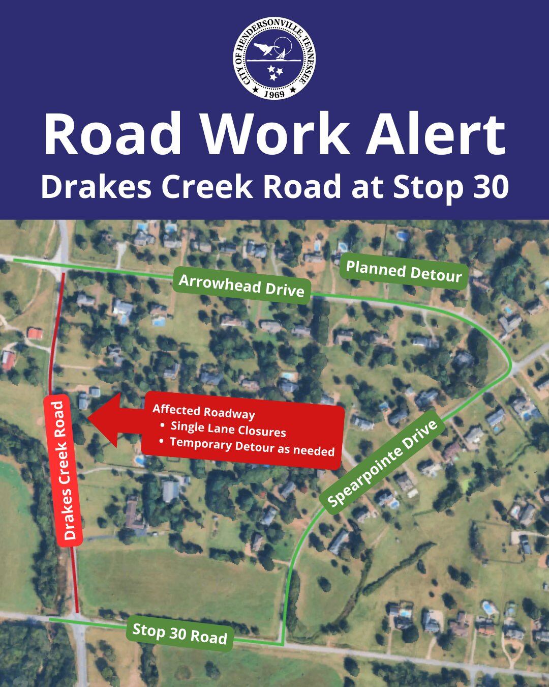 Lane closures expected in Hendersonville as city relocates water lines