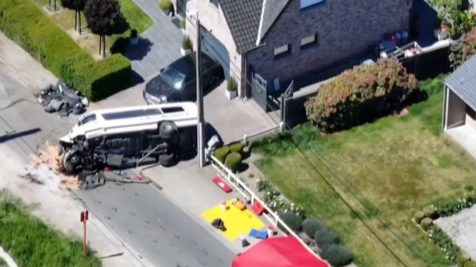 Four people killed after train crashes into school van in Belgium