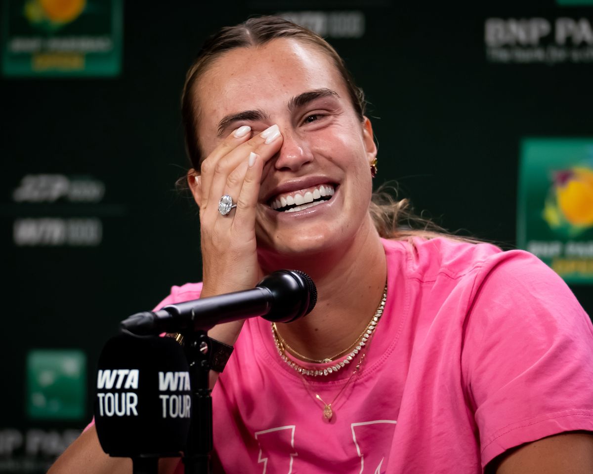 Aryna Sabalenka drips in over 200 carats of diamonds and garnets during ...