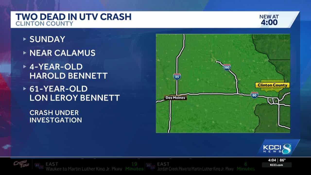 Driver and 4-year-old child killed in Iowa UTV crash