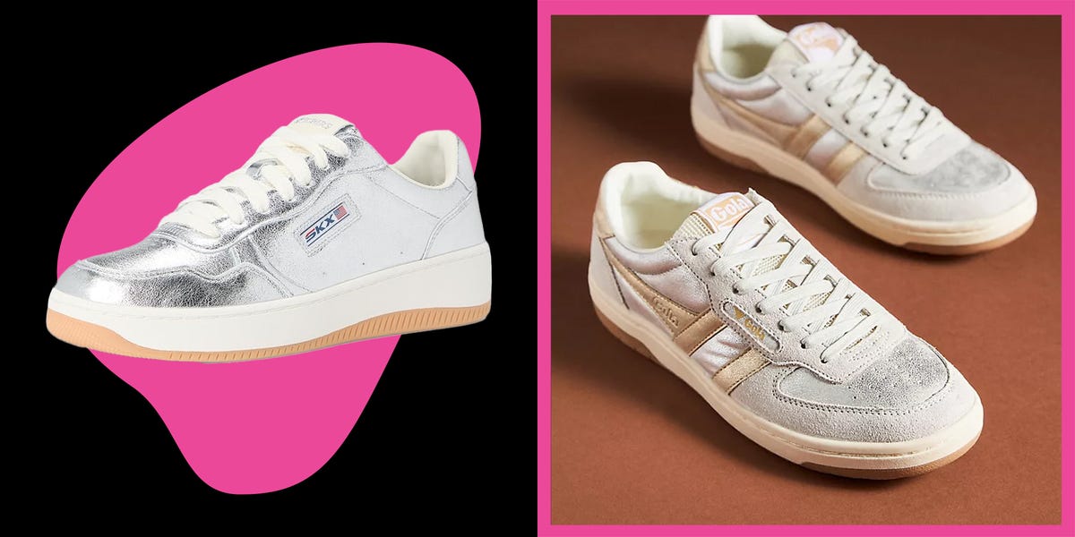 Tired of white sneakers? Stylists recommend these metallic shoes instead