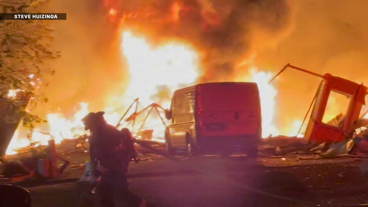 Neighbors reported hearing two explosions around 4 a.m.