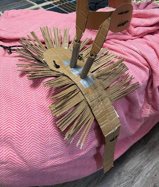 Moosomin First Nation boy crafts his own powwow regalia out of cardboard