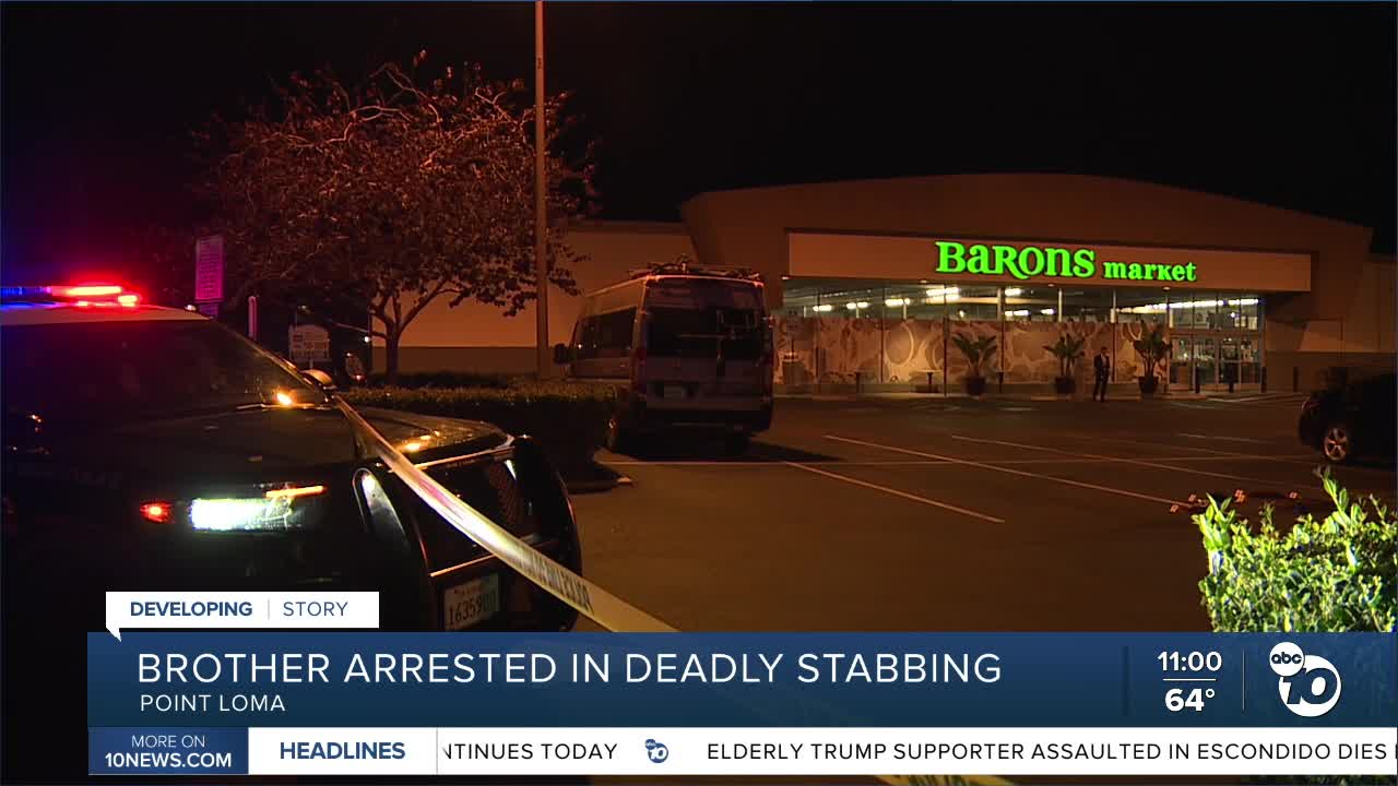 Man arrested in stabbing death of brother in Point Loma