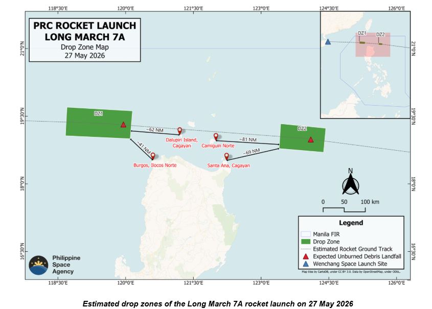 PhilSA warns public of Chinese rocket debris falling in waters off ...