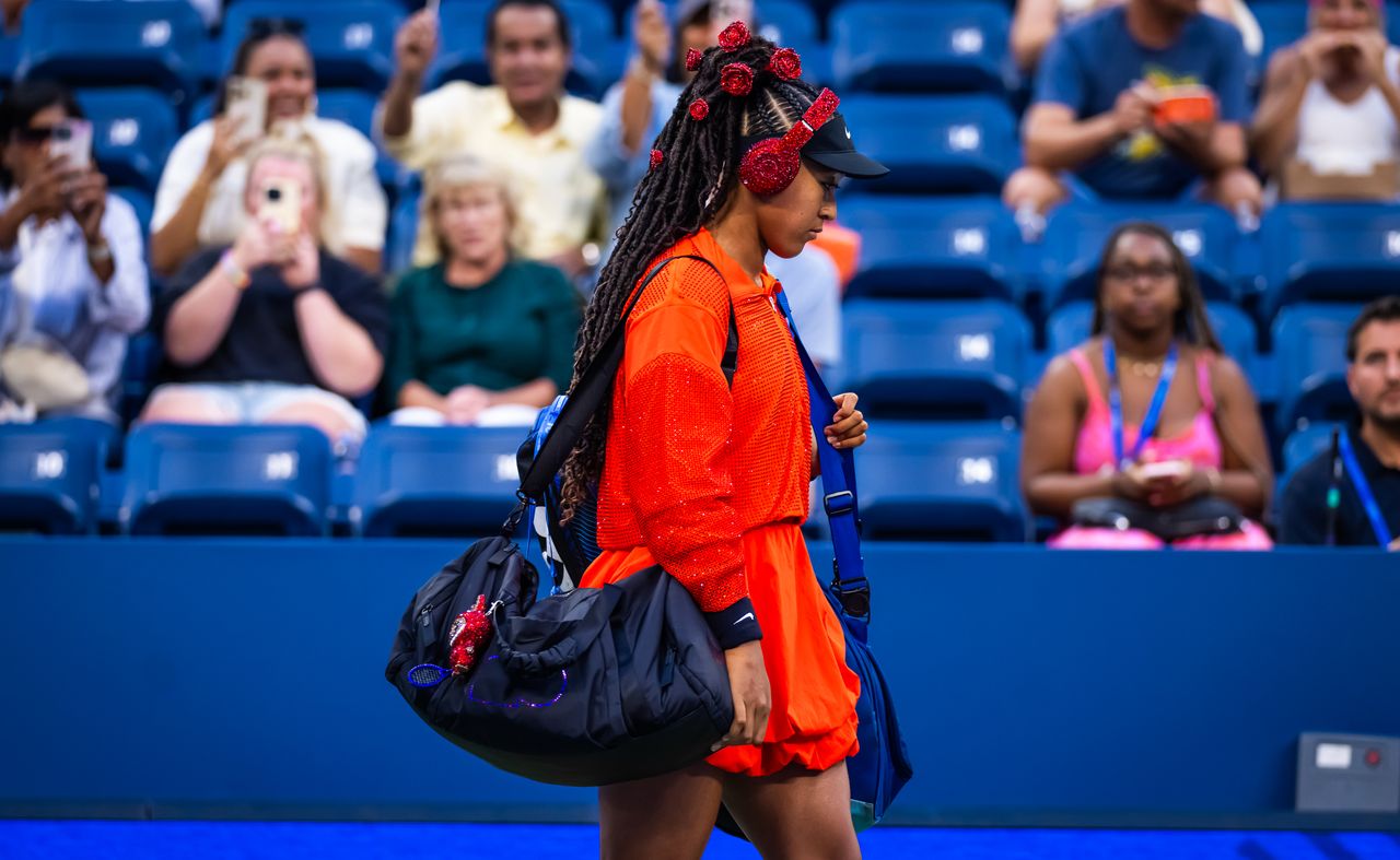 Naomi Osaka sparkles in custom beaded corset top and semi-sheer pleated ...