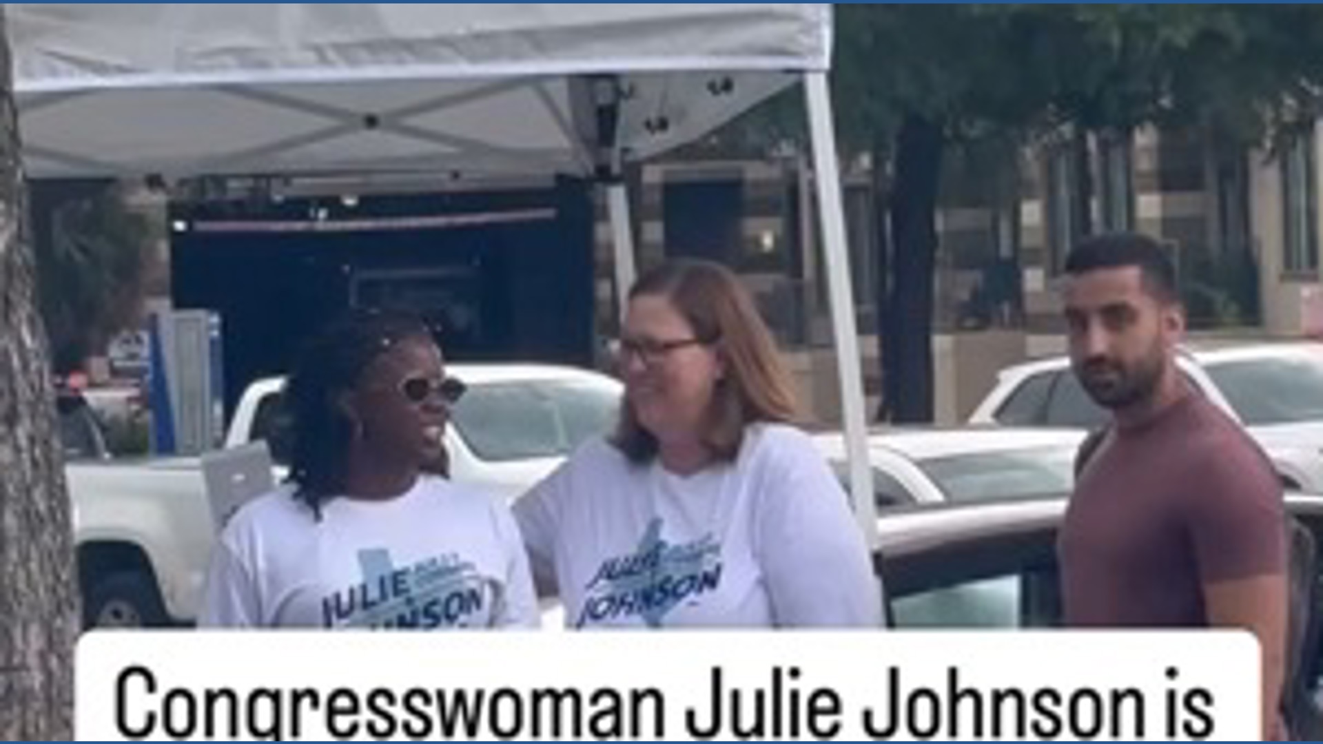 Congresswoman Julie Johnson meets with voter ahead of runoff
