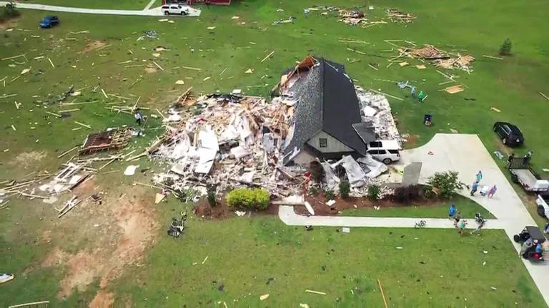 Drone footage captured of storm damage in Henry County