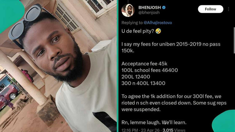 University of Benin graduate recalls amount he paid as school fees from ...