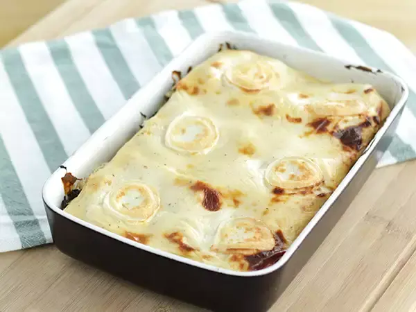 Lasagne met spinazie en geitenkaas