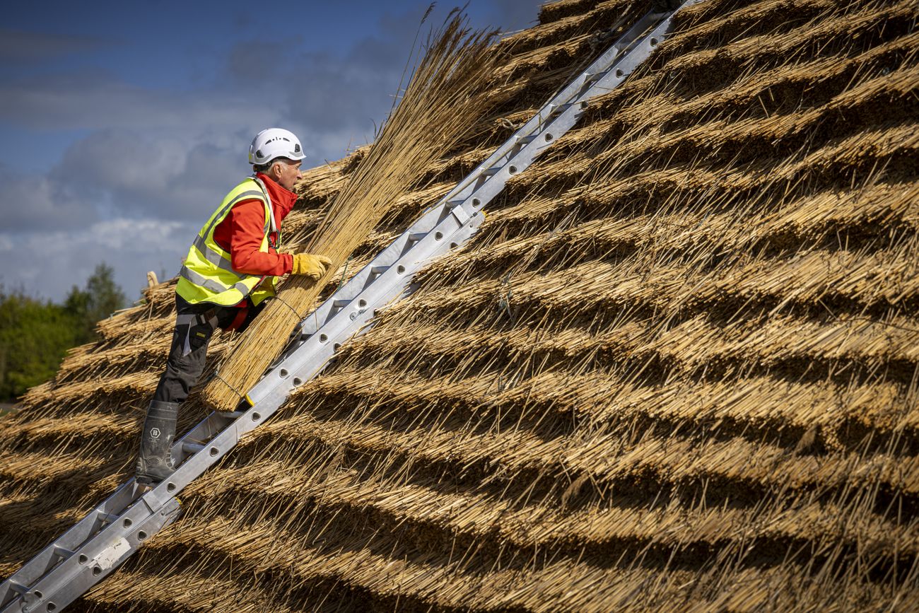 A 4,500-year-old Neolithic hall replica rises at Stonehenge as ...