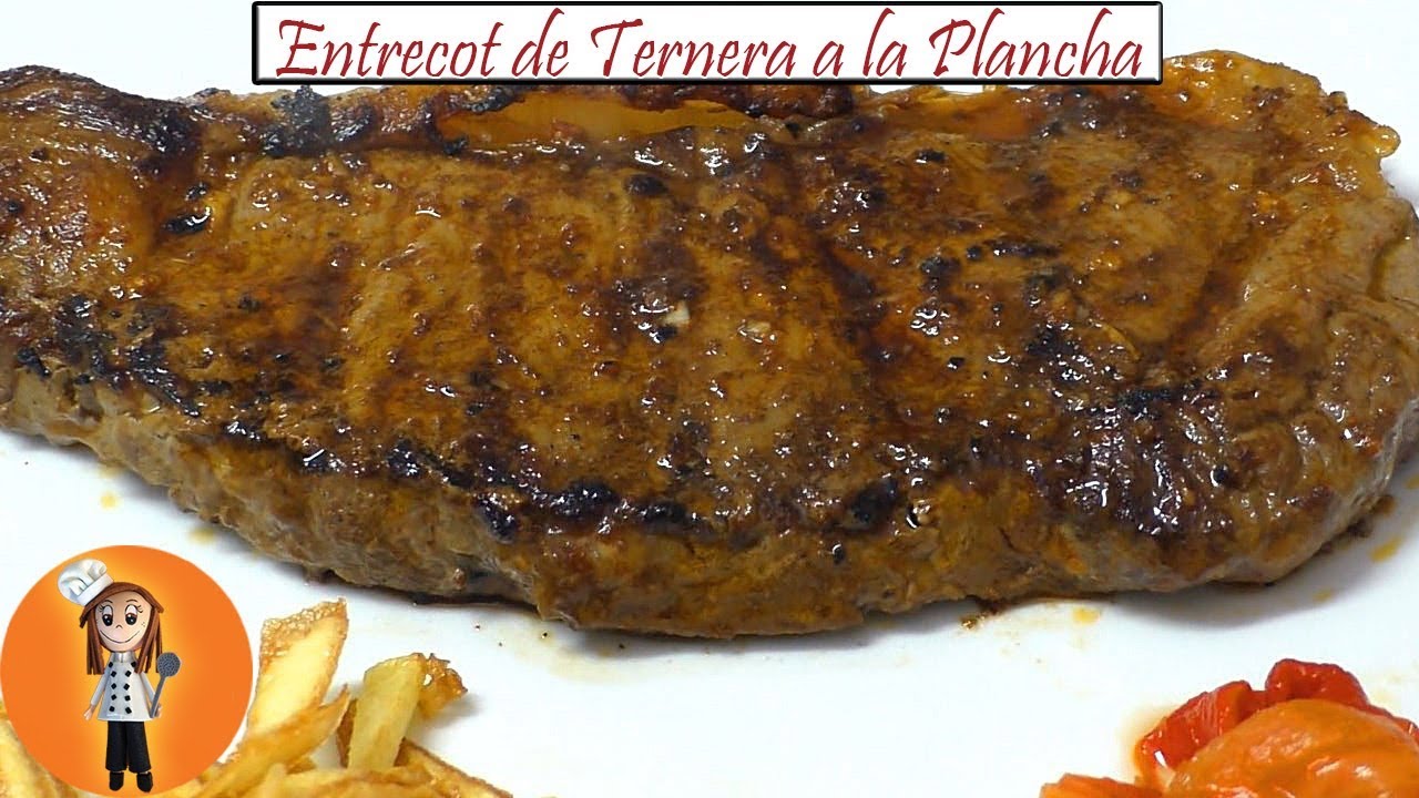 Entrecot de ternera a la plancha | Receta de cocina en familia