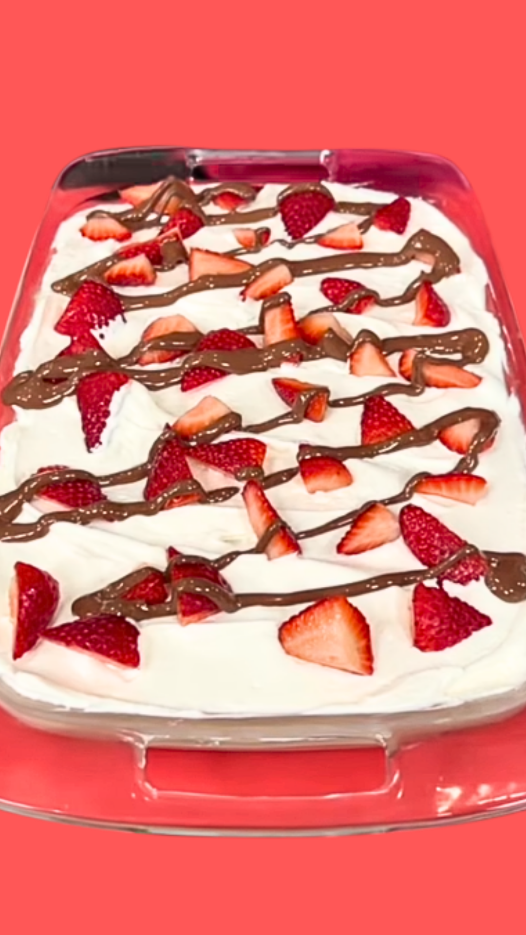 Strawberry poke cake white chocolate dessert