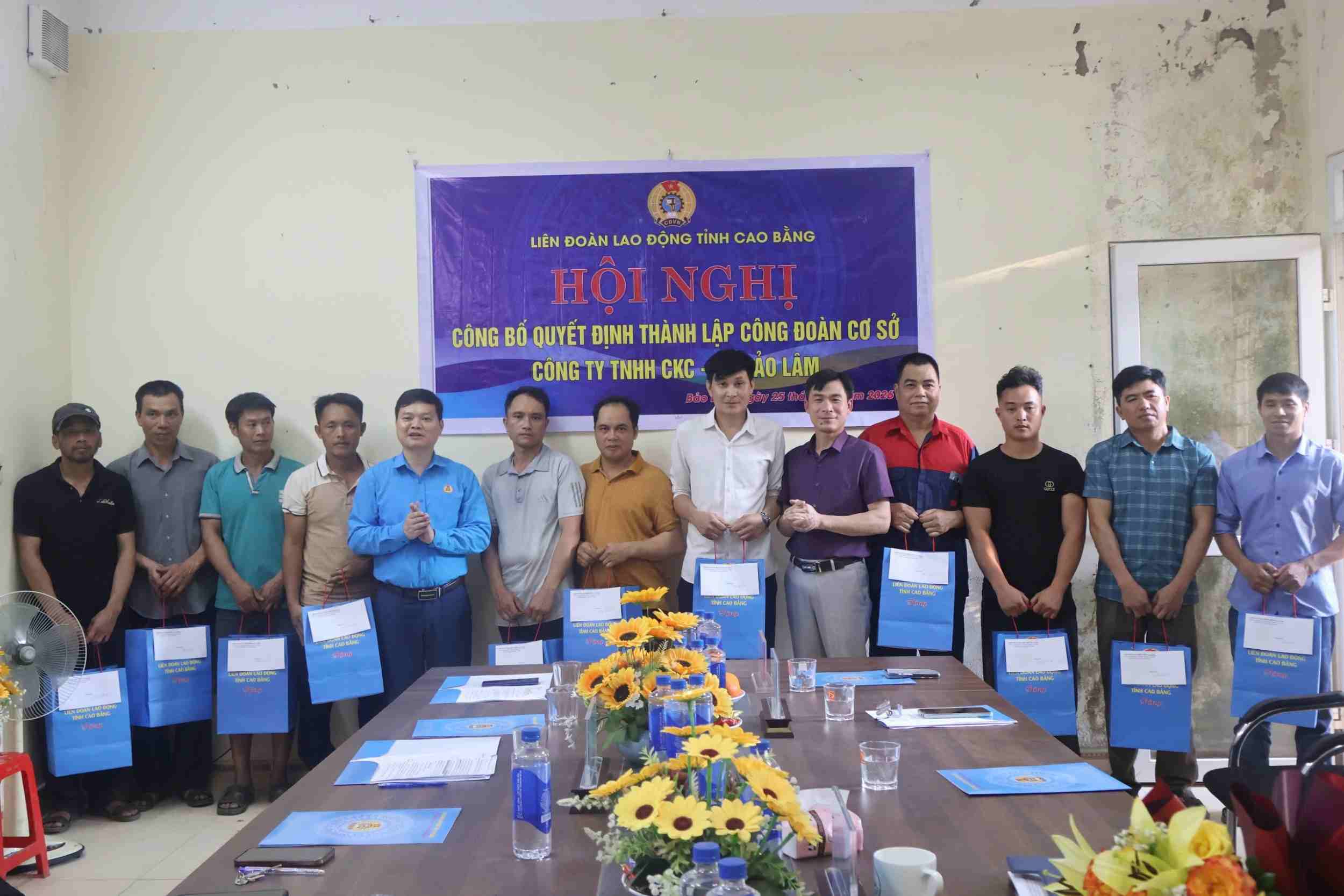 Thành lập công đoàn cơ sở Công ty TNHH CKC-KS ở Cao Bằng