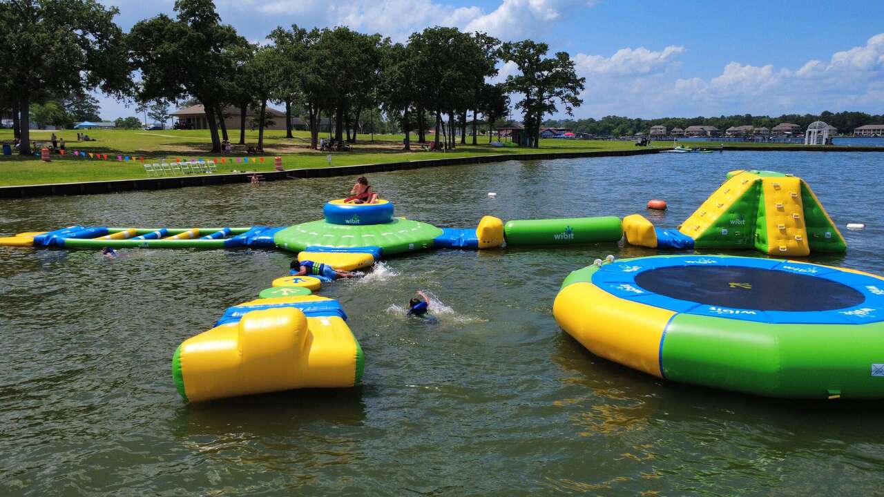 New inflatable splash park opens on Lake Conroe for summer. Here's what ...