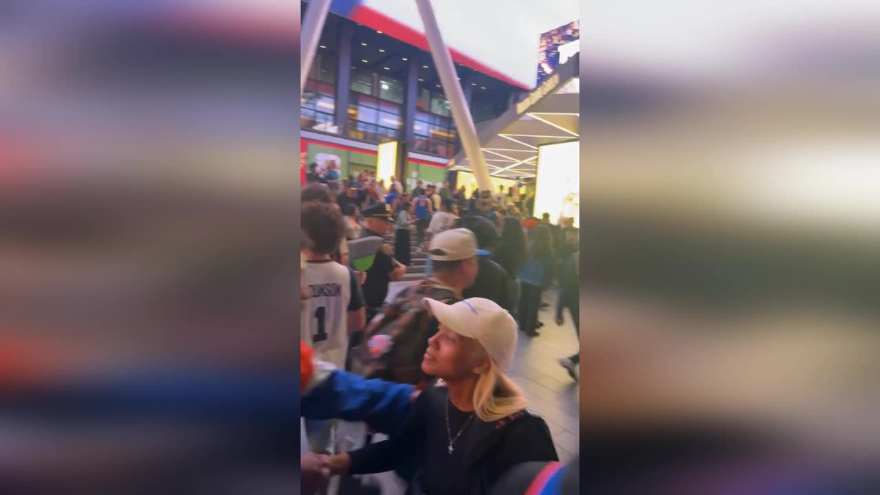 Knicks fans flood Penn Station as nighttime street celebration ...