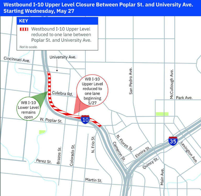 Traffic alert: Road work will reduce stretch of I-10 to one lane