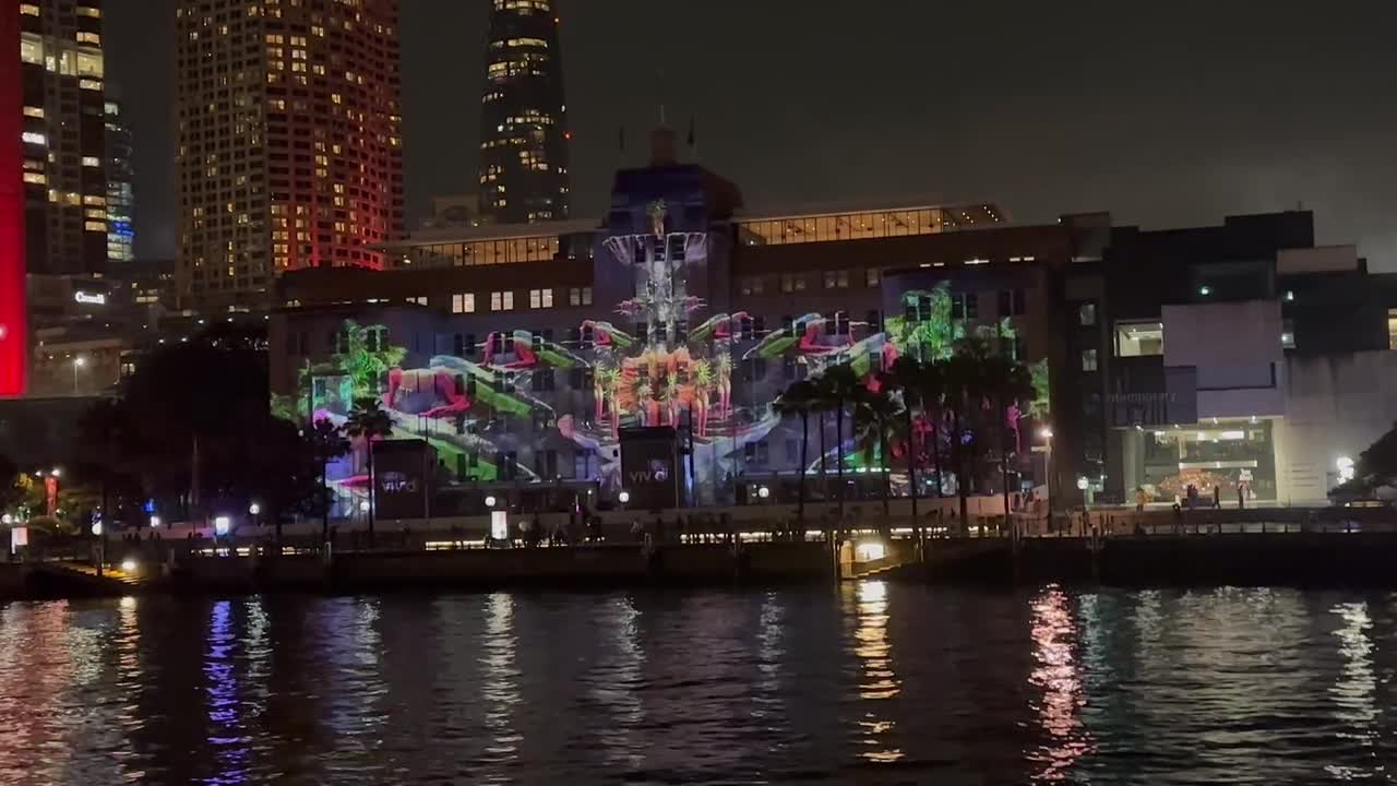 The MCAA during Vivid Sydney light festival, Sydney, Australia