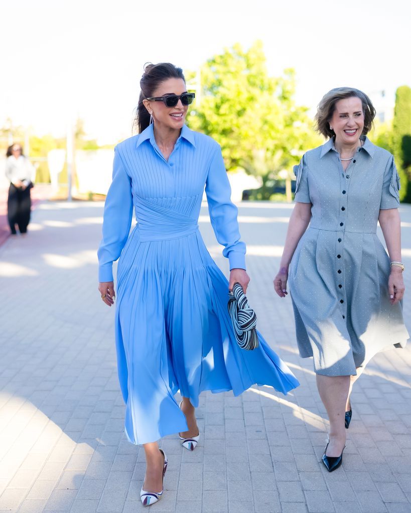 Queen Rania revives her signature blue style with vintage Dior heels