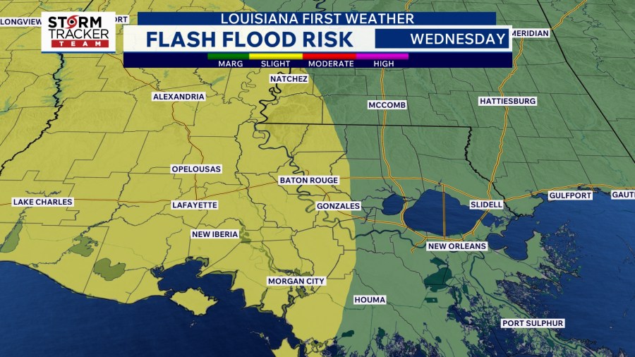 Baton Rouge weather: Stormy at times Wednesday