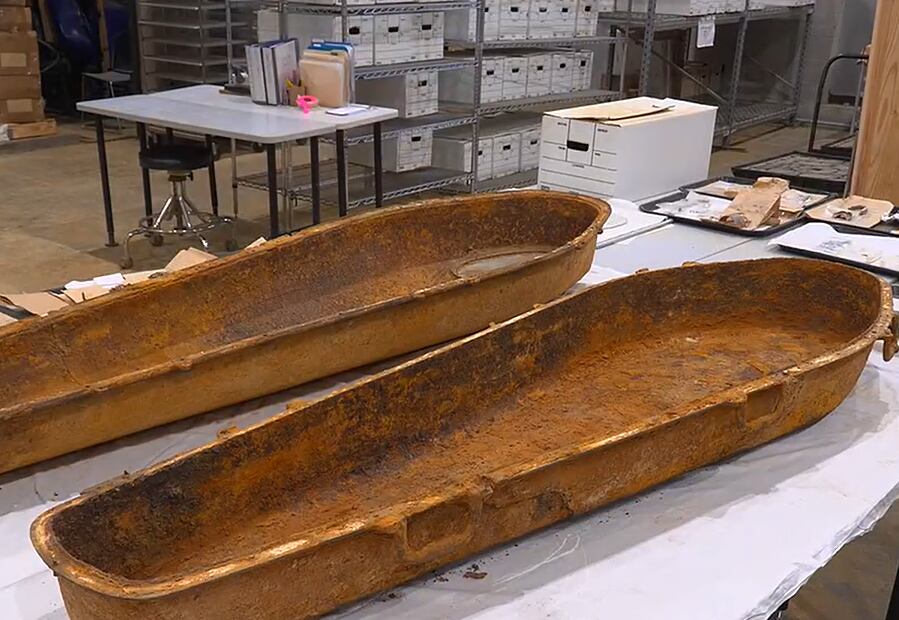 Rare cast iron casket unearthed by archaeologists at UMMC’s Asylum Hill
