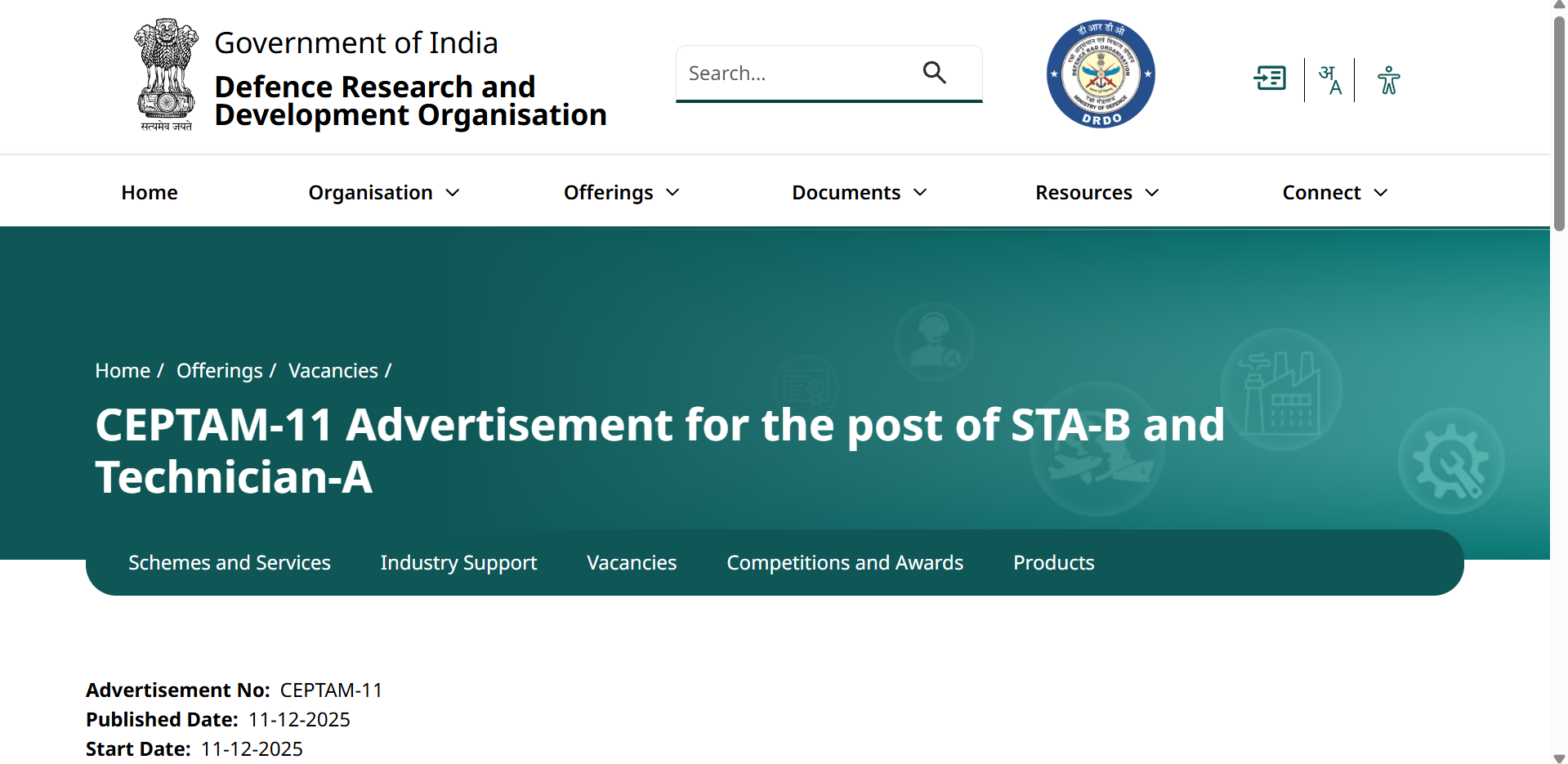 DRDO CEPTAM 11 tier 2 exam 2026 to be held on June 15; city intimation ...