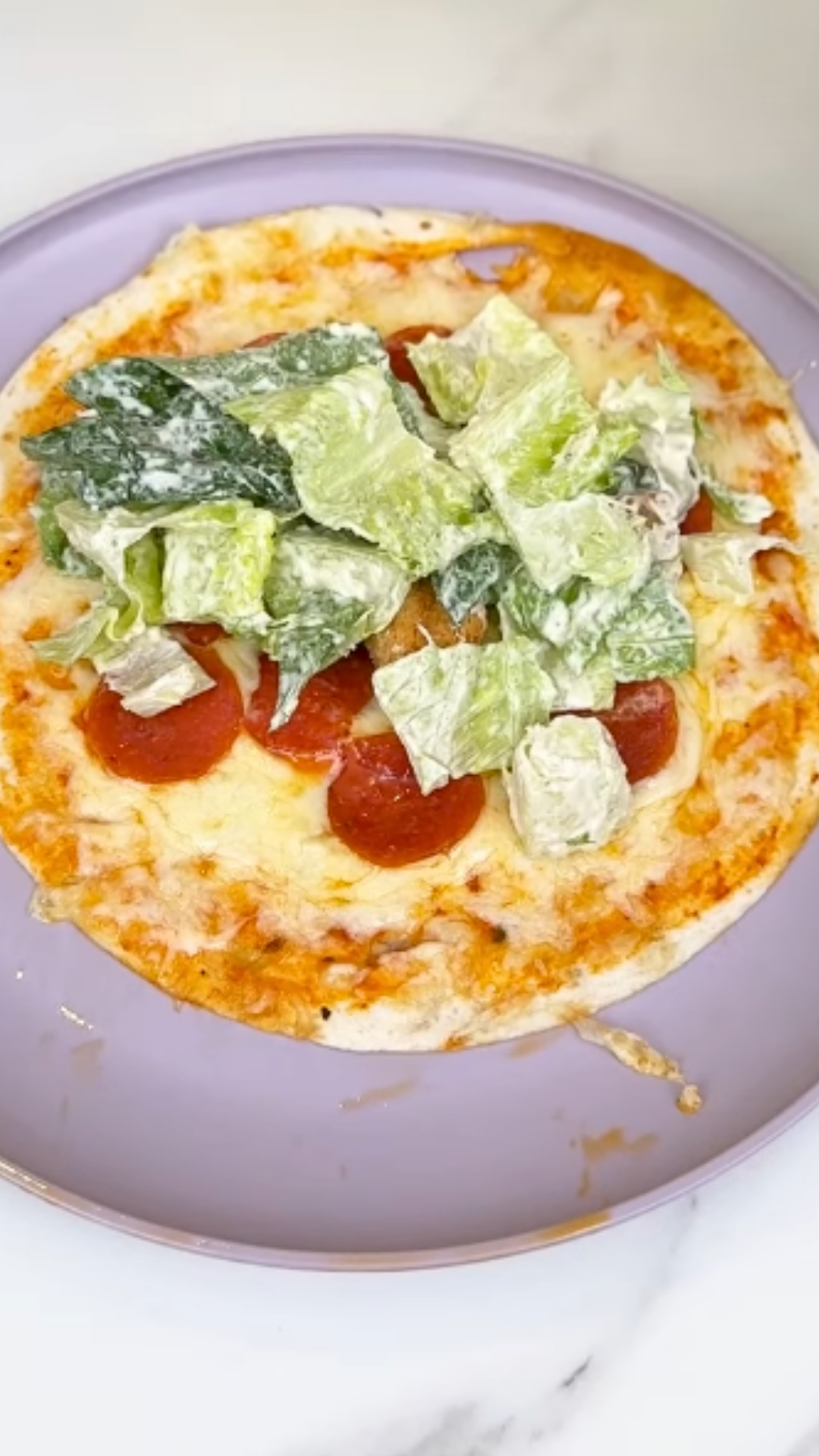Easy air fryer pizza Caesar wrap lunch