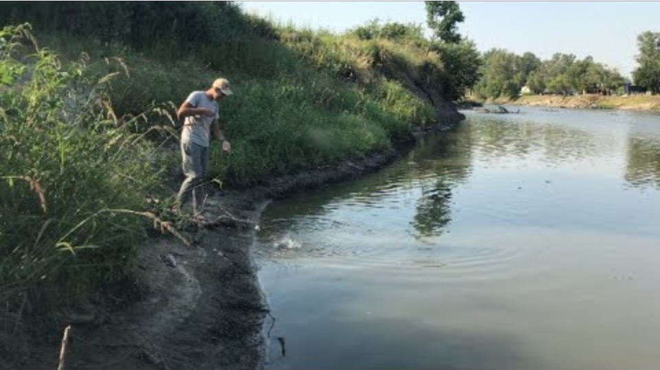 Pesca de costa con una captura inesperada